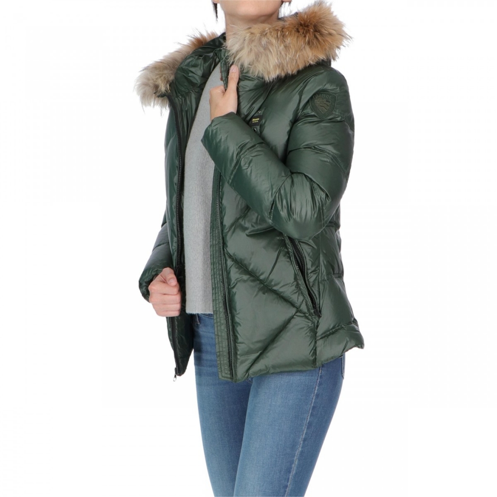 Blauer - Piumino Bluer Usa Donna Pelliccia Corto Nylon 667 VERDE BO ... Blauer - Piumino Bluer Usa Donna Pelliccia Corto Nylon 667 VERDE BO ...