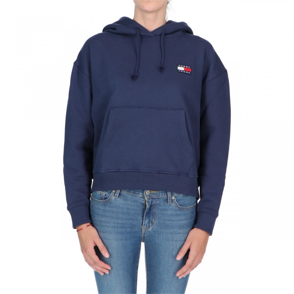 Tommy Hilfiger - Felpa Tommy Hilfiger Donna Badge Hoodie 002 BLACK ... Tommy Hilfiger - Felpa Tommy Hilfiger Donna Badge Hoodie 002 BLACK ...