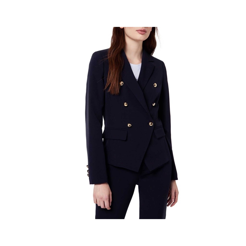 LIU-JO - Giacca blazer doppiopetto con bottoni dorati 93921BLUNAVY ... LIU-JO - Giacca blazer doppiopetto con bottoni dorati 93921BLUNAVY ...